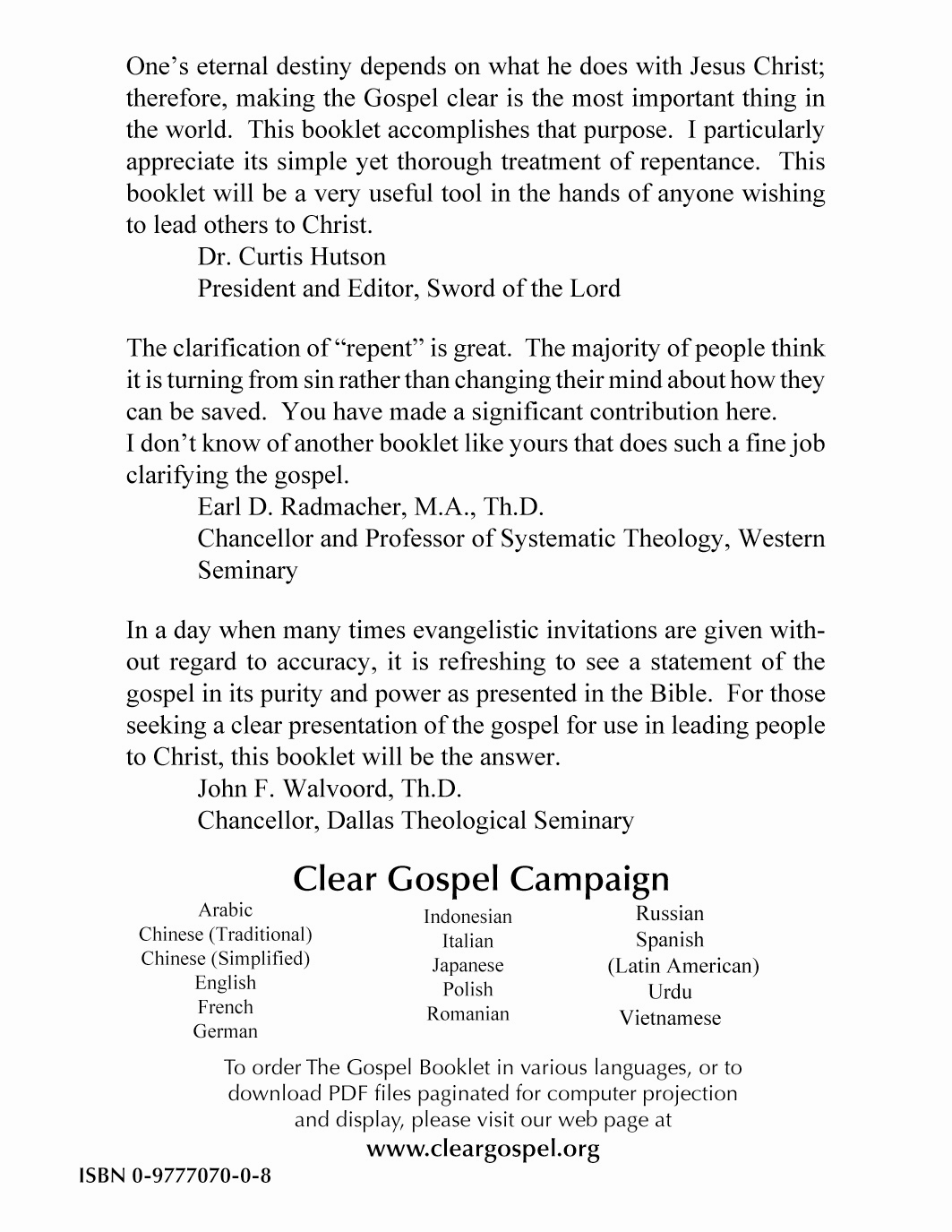 Gospel Booklet
